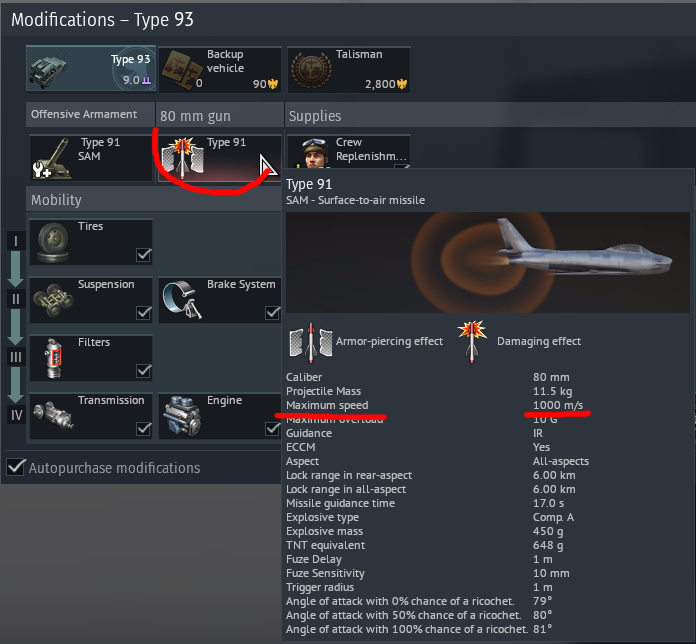 Type 93 and incorrect speed of the Type 91 SAM - Documented Ground ...