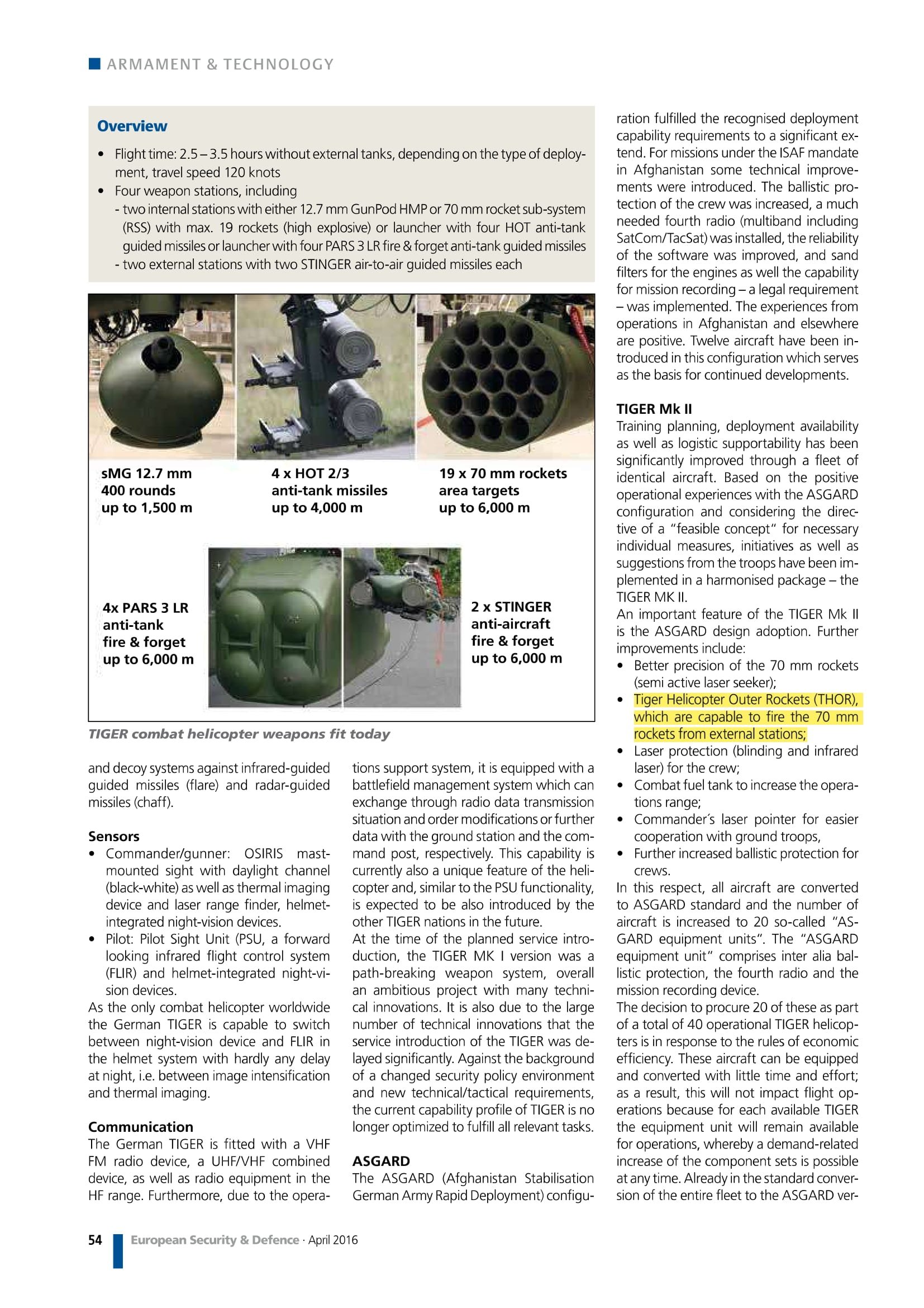 EC-665 Tiger UHT missing FZ225 rocket launchers on outer pylons ...